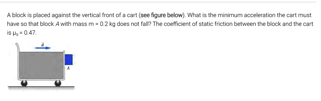 A block is placed against the vertical front of a cart (see figure ...