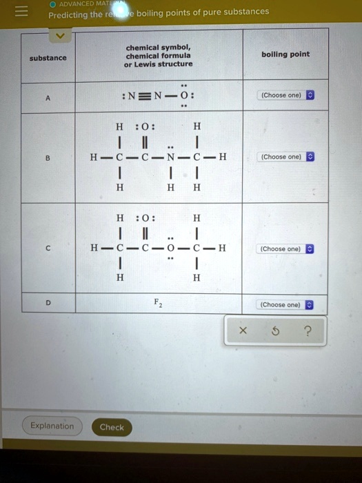 SOLVED: ADVANCED Math: Predicting the Boiling Points of Pure Substances Chemical Symbol ...