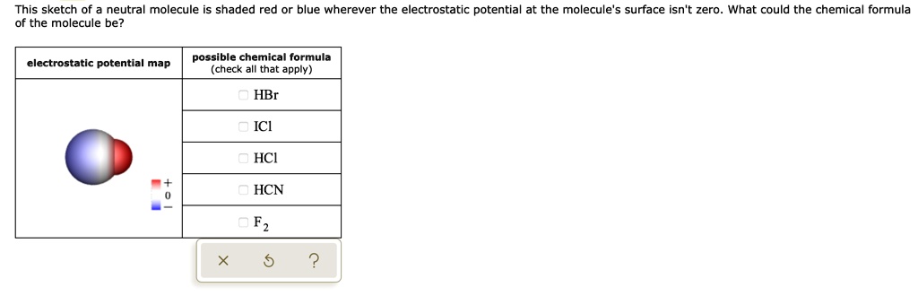 SOLVED: This sketch of neutral molecule is shaded red of the molecule ...