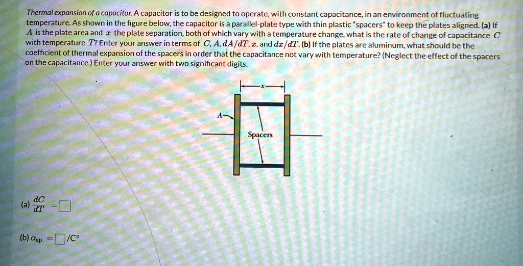thermal expansion of a capacitor a capacitor is to be designed to ...
