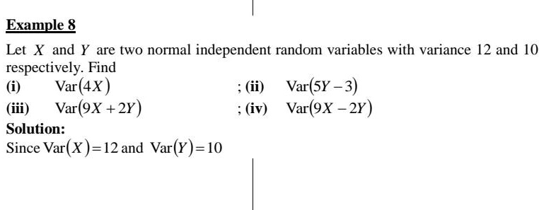 SOLVED: Advanced level maths. Normal distribution. Example 8 Let X and Y are two normal ...