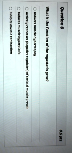 question 6 what is the function of the myostatin gene induces muscle ...