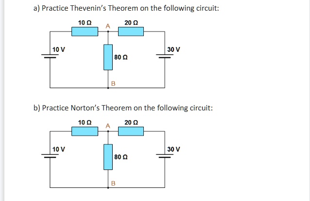 SOLVED: a Practice Thevenin's Theorem on the following circuit: 10 20 A ...