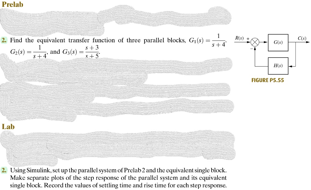 only the lab portion please prelab 2 find the equivalent transfer function of three parallel ...
