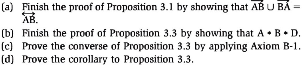 (a) Finish the proof of Proposition 3.1 by showing that AB U BA AB. (b ...