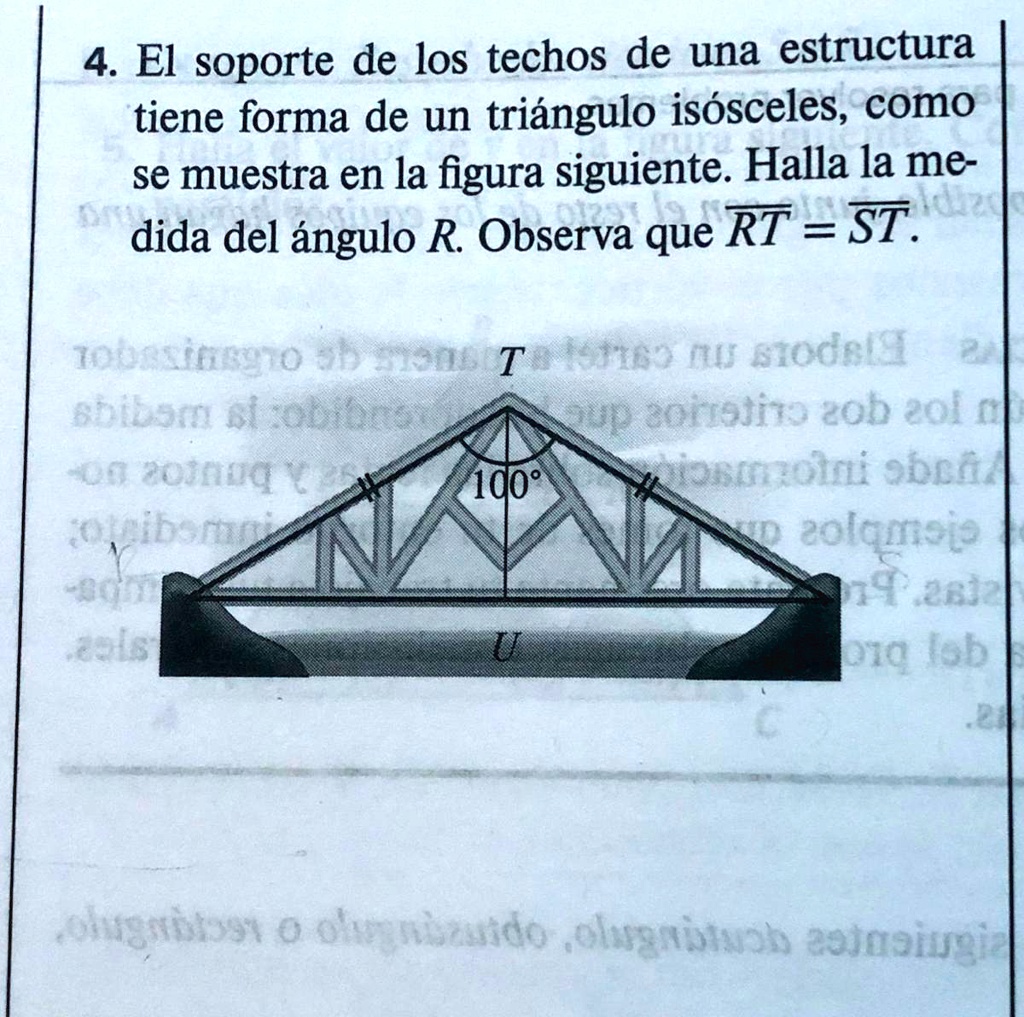 halla la medida del angulo r 4 el soporte de los techos de una ...