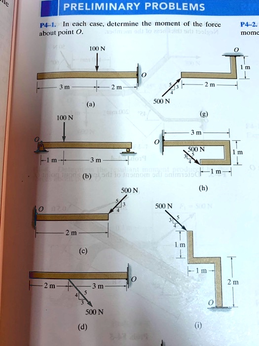preliminary problems pi each case determine the moment of the force ...