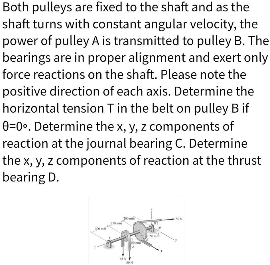 both pulleys are fixed to the shaft and as the shaft turns with ...