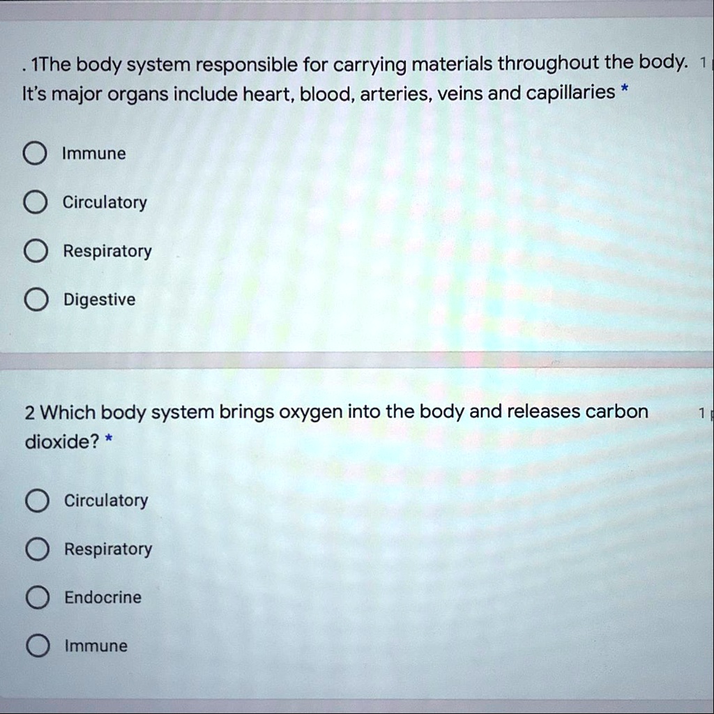1The body system responsible for carrying materials throughout the body ...