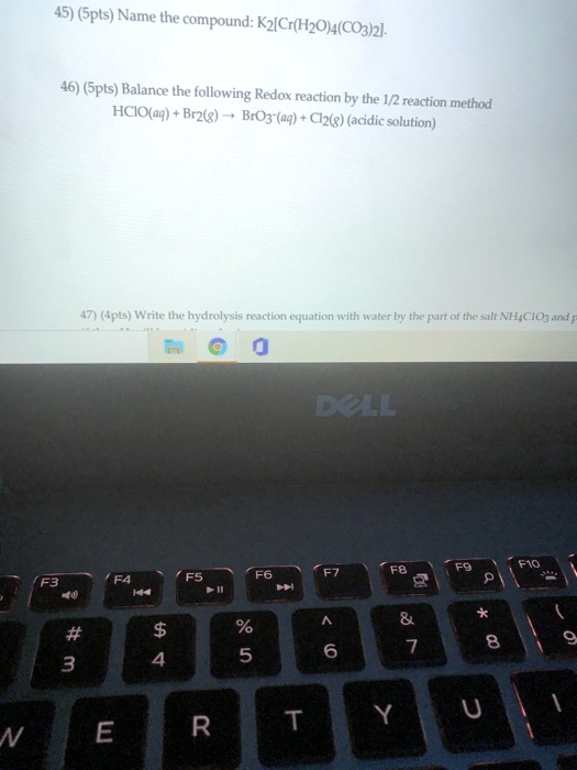 45 spts name the compound kzcrh2oj4co321 46 spts balance the following ...