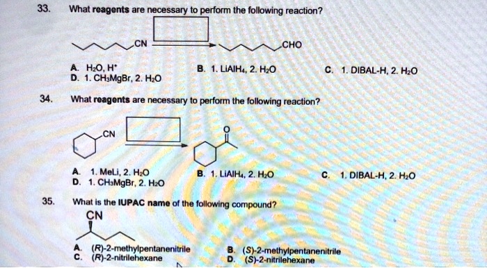 SOLVED: What reagents are necessary to perform the following reaction ...