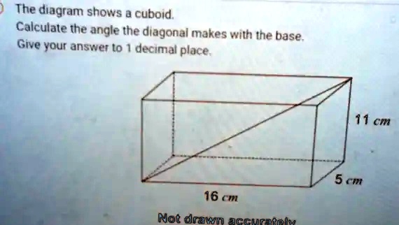 SOLVED: The diagram shows a cuboid. Calculate the angle the diagonal ...
