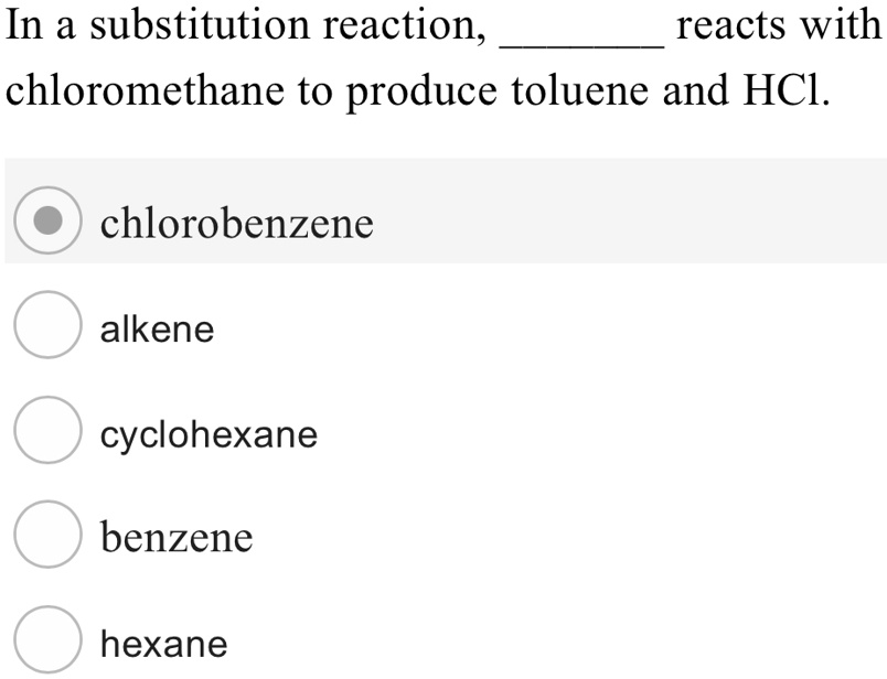 In a substitution reaction, reacts with chloromethane to produce ...