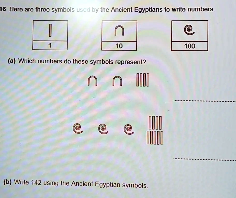 [GET ANSWER] 16 Here are three symbols used by the Ancient Egyptians to ...