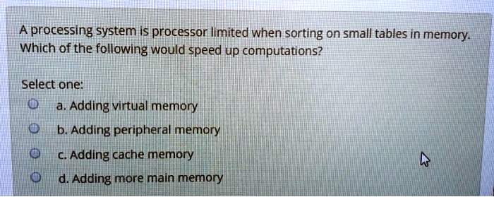 A processing system is processor limited when sorting small tables in ...