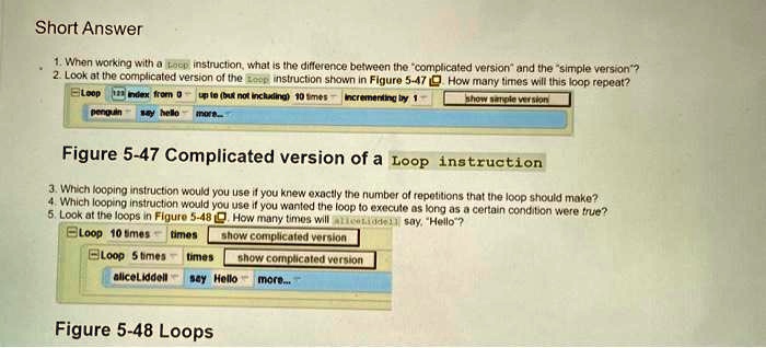 SOLVED: Texts: Starting out with Alice Chapter 5 Short Answer Questions Short Answer 1. When ...