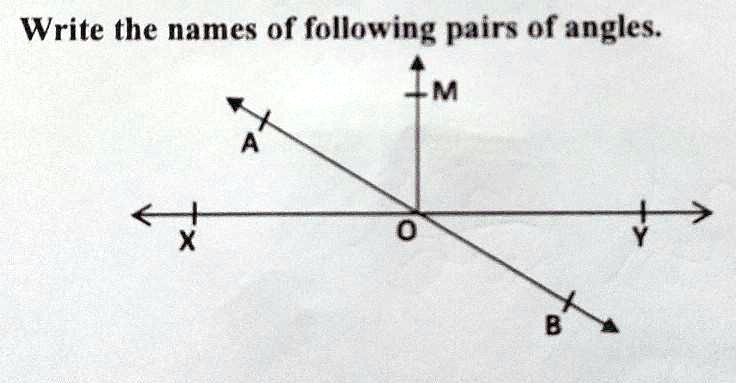 Write the names of following pairs of angles.
