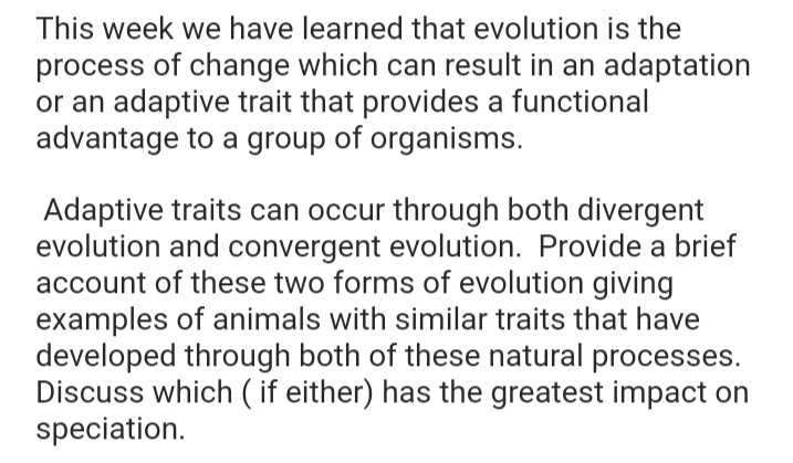 SOLVED: This week we have learned that evolution is the process of ...