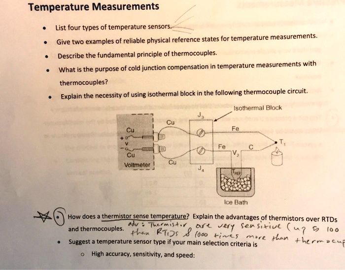 Temperature Measurements • List four types of temperature sensors ...