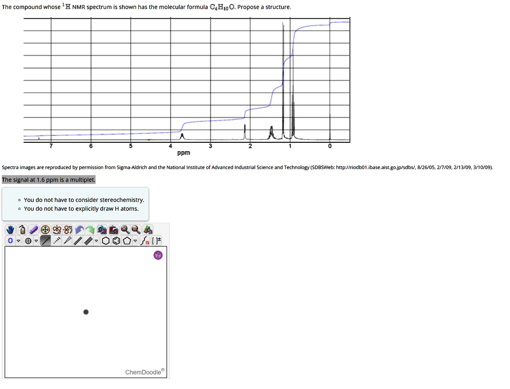 SOLVED: The compound whose HNMR spectrum is shown has the molecular ...