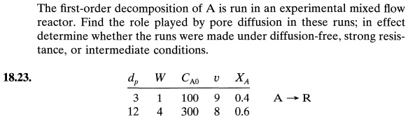 18.23. The first-order decomposition of A is run in an experimental ...