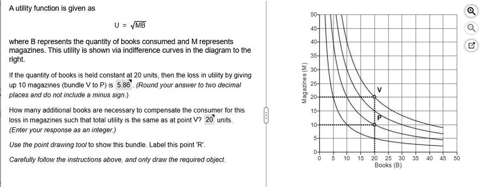 A utility function is given as U = √(MB) where B represents the ...