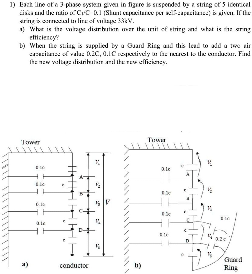 SOLVED: Texts: 1) Each line of a 3-phase system given in the figure is ...
