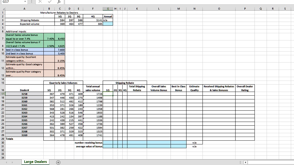 part 1 in columns g through j calculate the value of the shipping ...