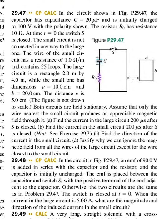 SOLVED: 29.47 CP CALC In the circuit shown in Fig: P29.47, the ...