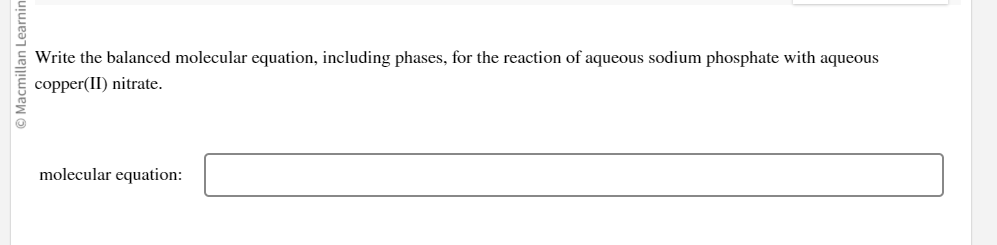 SOLVED: Write the balanced molecular equation, including phases, for the reaction of aqueous ...