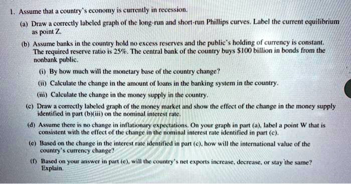 1assume that a countrys economy is currently in recession a draw a ...