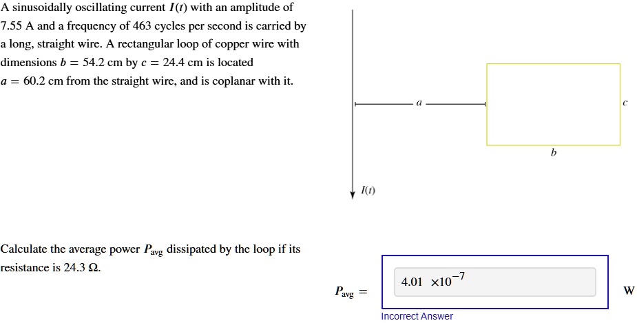 a sinusoidally oscillating current it with an amplitude of 755 a and a frequency of 463 cycles ...