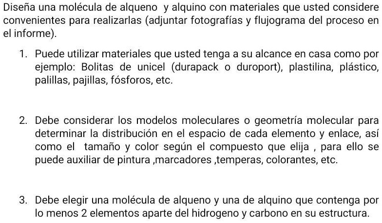 SOLVED: Nombres de moléculas de alquenos y alquinos con 2 elementos ...