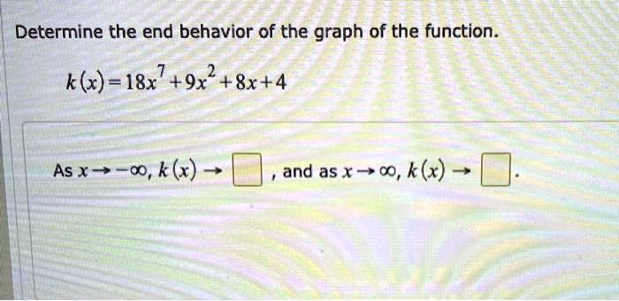 SOLVED: Determine the end behavior of the graph of the function: k(x ...