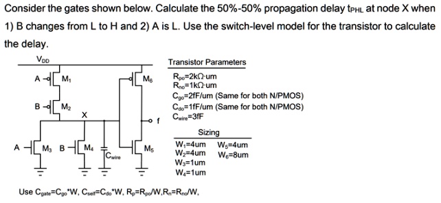 SOLVED: Consider the gates shown below. Calculate the 50%-50% ...