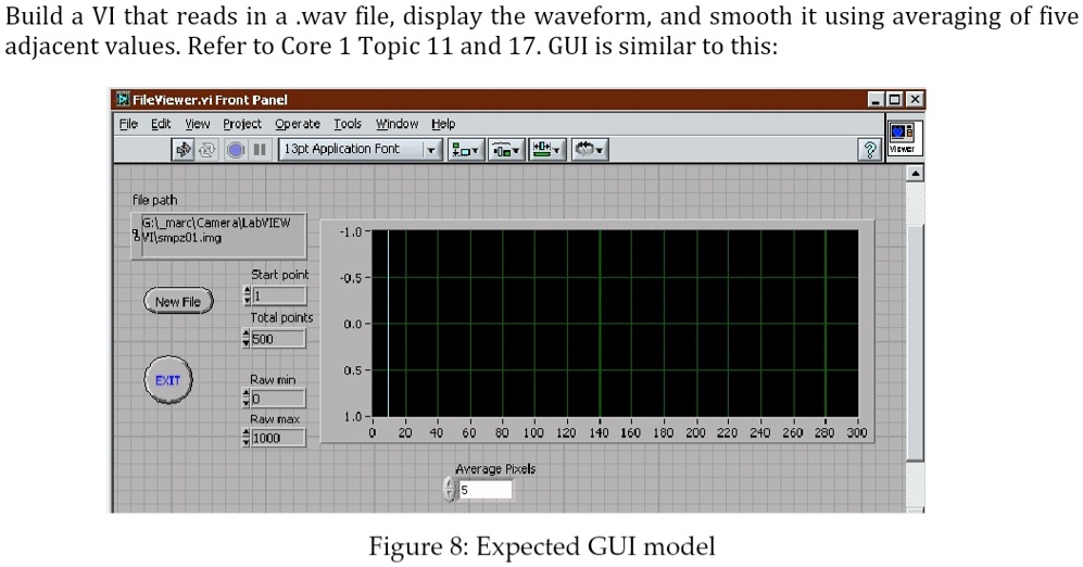 texts build a vi that reads in a wav file displays the waveform and ...