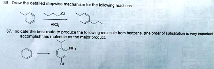 SOLVED: Draw the detailed stepwise mechanism for the following reactions . AICI; Indicate the ...