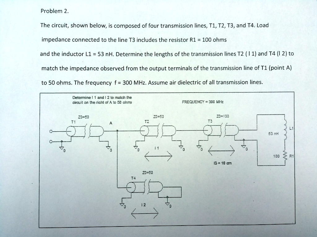 SOLVED: Problem 2: Matching Impedance in a Circuit The circuit, shown below, is composed of four ...