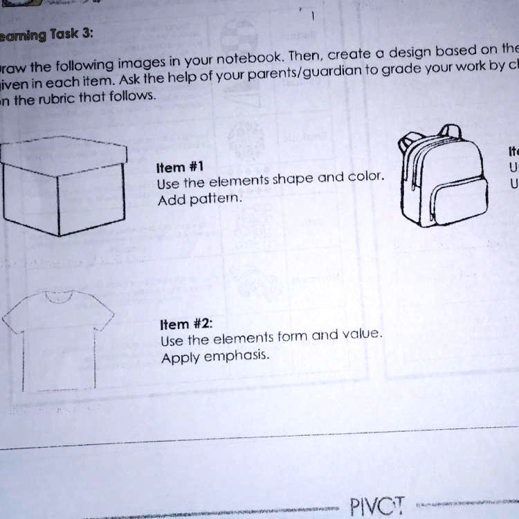 learning task 3 draw the following images in your notebook then create ...