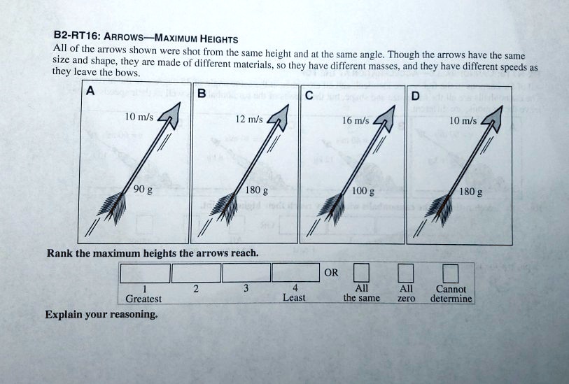B2-RT16: ARROWS-MAXIMUM HEIGHTS All of the arrows shown were shot from ...