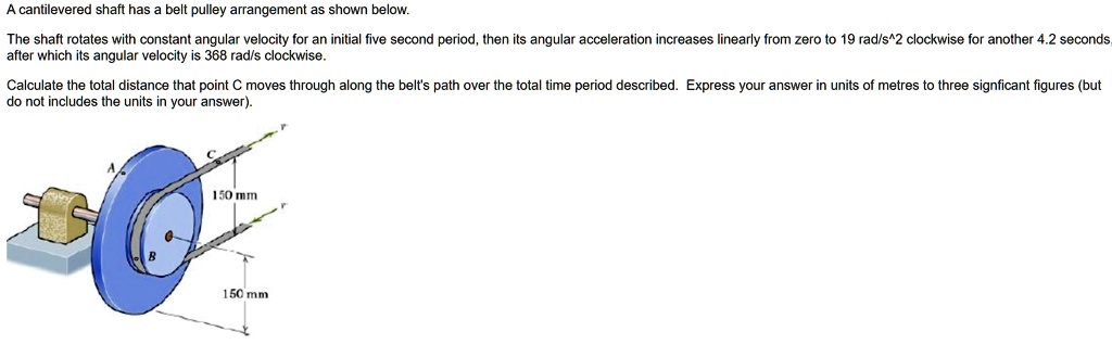 a cantilevered shaft has a belt pulley arrangement as shown below the ...