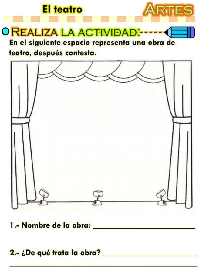 realizar actividad del siguiente espacio representa una obra de teatro ...