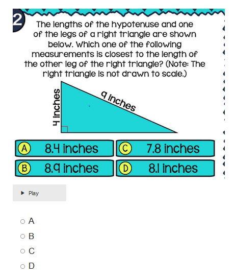 2) The lengths of the hypotenuse and one of the legs of a right ...