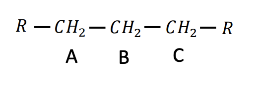 SOLVED: R-CH2-CH2-CH2-R A B C