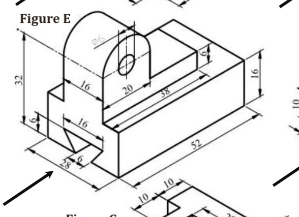 SOLVED: 'Draw the three orthographic views of the object Top view , front view and right view