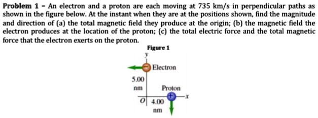 Problem 1 - An electron and a proton are each moving at 735 km/s in ...