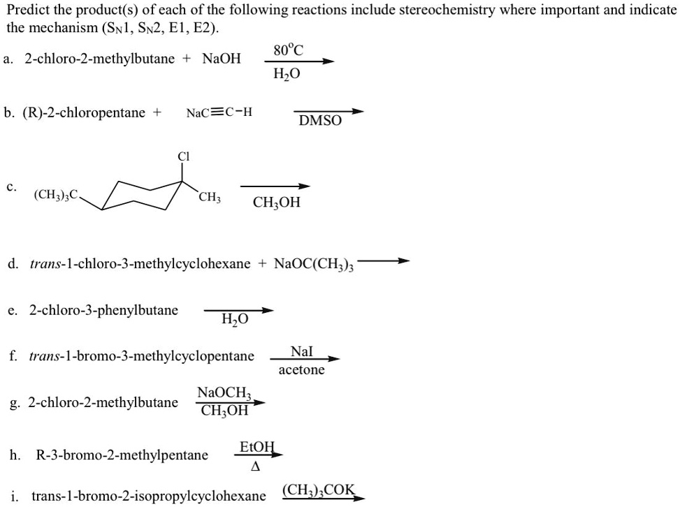 SOLVED: Predict the product(s) of each of the following reactions ...