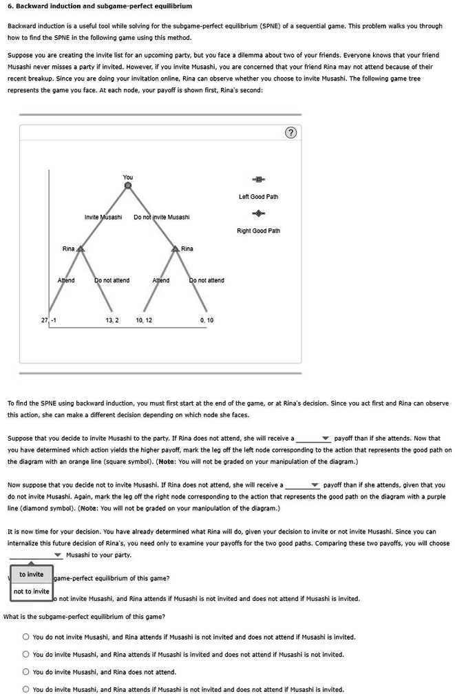 Solved Backward Induction And Subgame Perfect Equilibrium Backward Induction Is A Useful Tool