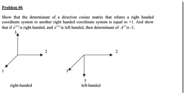 Problem #6 Show that the determinant of a direction cosine matrix that ...