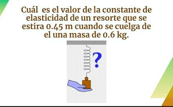 cual es el valor de la constante de elasticidad de un resorte que se ...